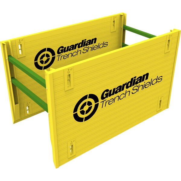 Guardian aluminium trench shield 3.6m x 2.4mH with 1.0m struts