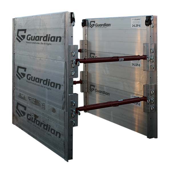 Guardian aluminium modular shield 1.5m x 1.8mH with 0.81-1.22m struts