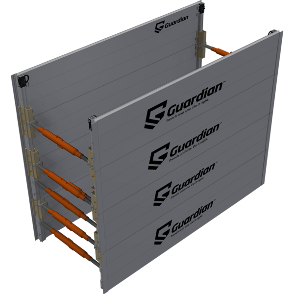 Guardian aluminium modular shield 2.4m x 2.4mH with 0.81-1.22m struts
