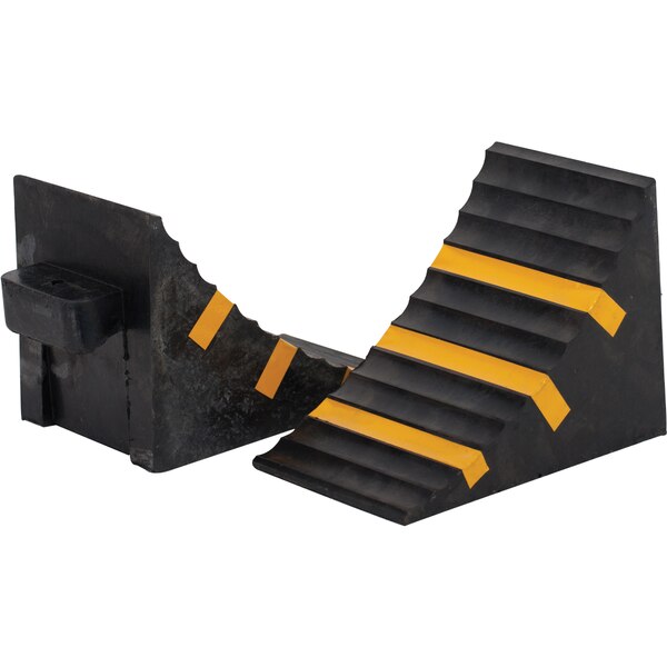 Small rubber wheel chock, pair