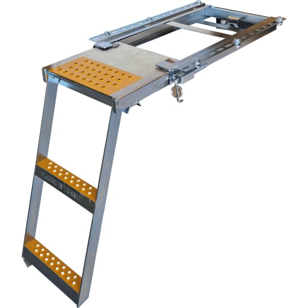 Platform ladder 2 step pull out, zinc plated, 180kg SWL