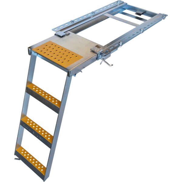 Platform ladder 3 step pull out, zinc plated, 180kg SWL
