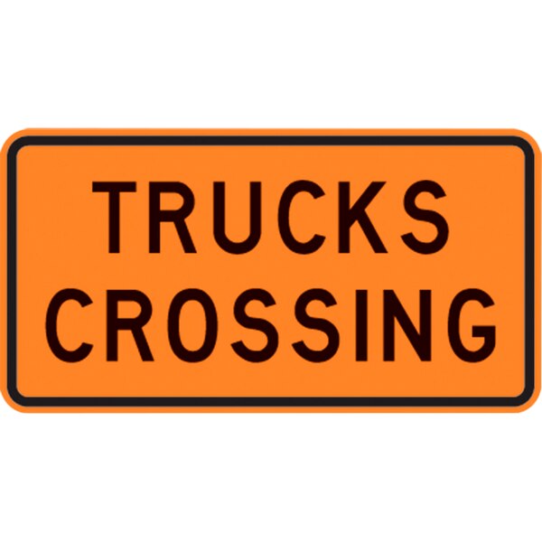 TRUCKS CROSSING sign 900x500mm