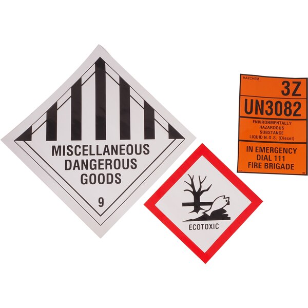 Hazchem label for diesel tanks 450L+