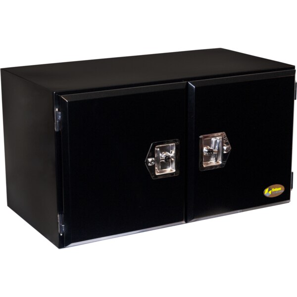 Truck Tool Box, Side Hinge Door, Black, Powder Coated Steel